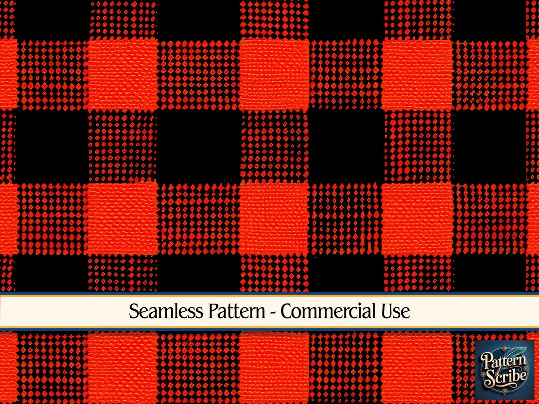 Red Black Buffalo Check Christmas Plaid | Seamless Digital Paper ...