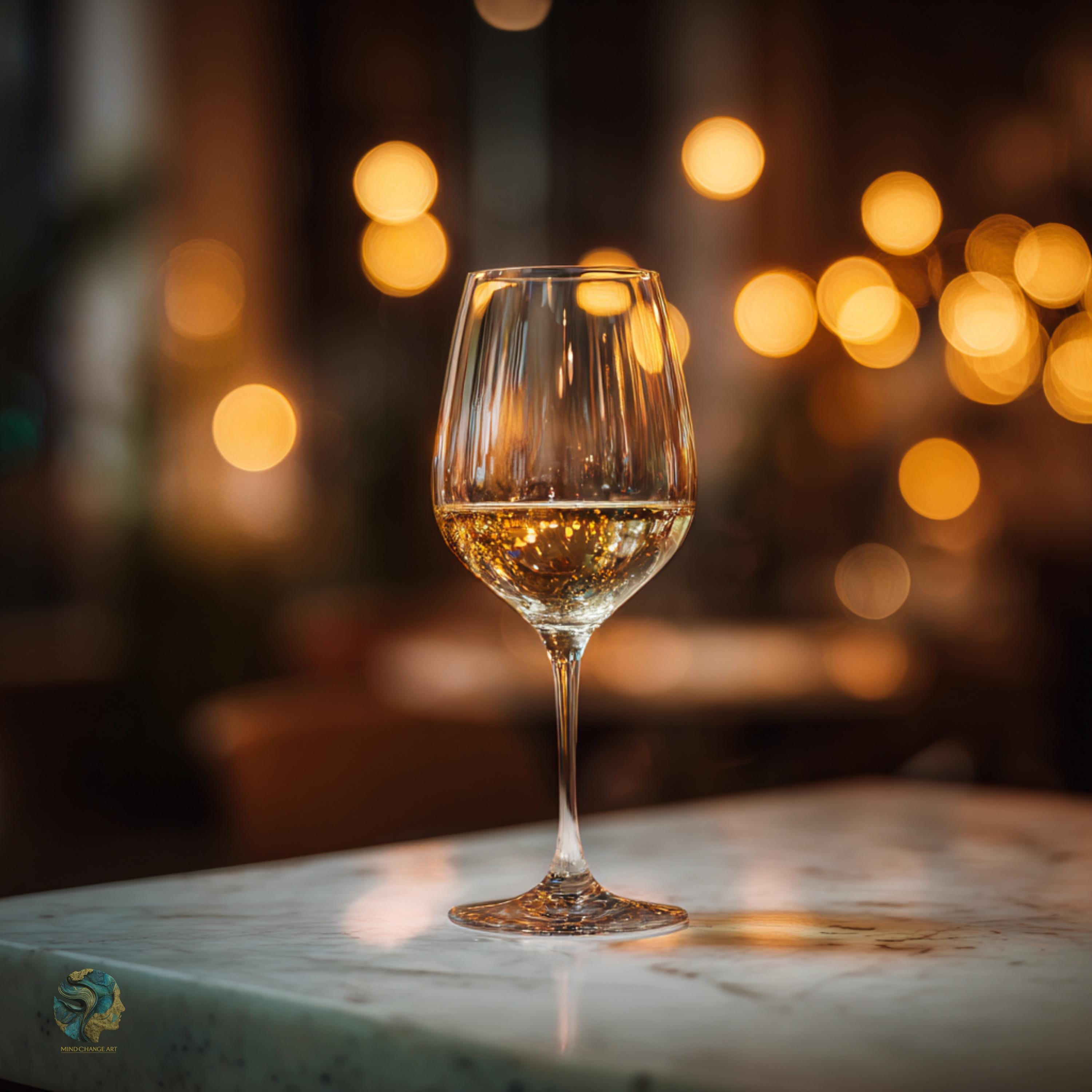 Single Wine Glass With Soft Golden Bokeh - Etsy