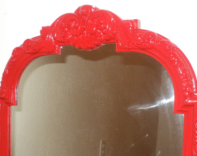 Glamour Red Vintage Wall Mirror - Etsy