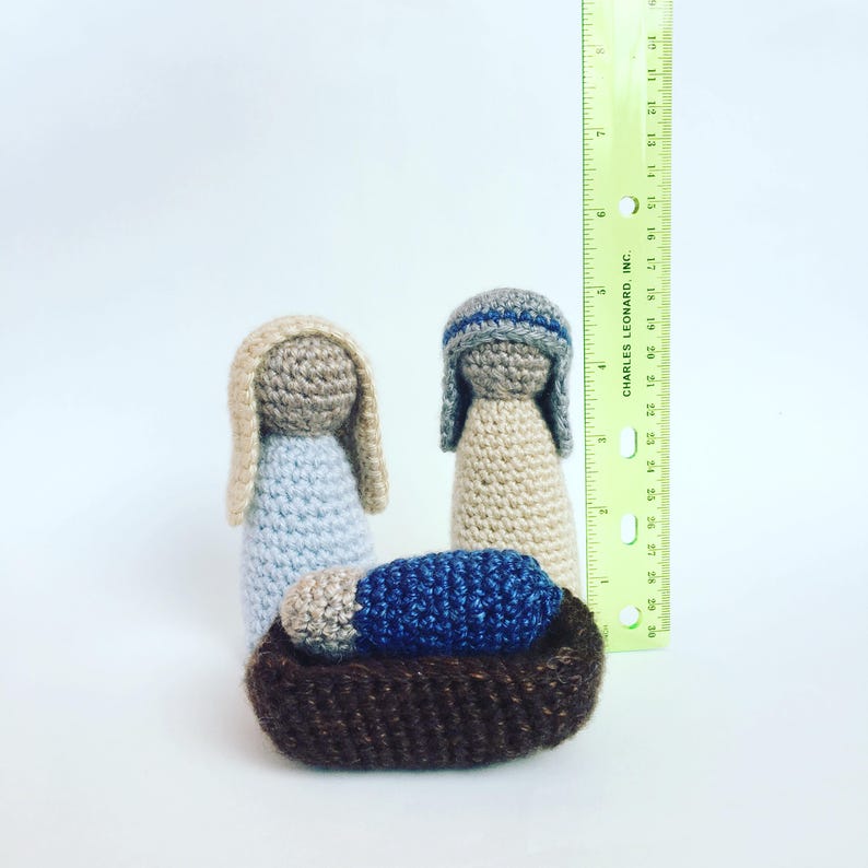 Crochet Nativity Set - Nativity Set - Rustic Crochet Nativity Set ...