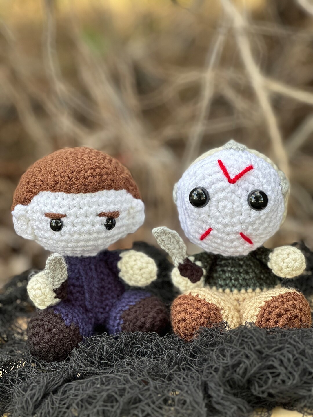 Crochet Slasher Dolls - Crochet Slasher Duo - Horror Movie Characters ...