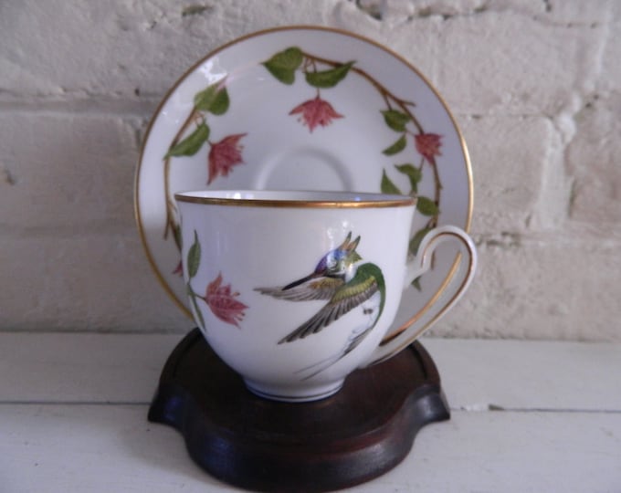 Vintage World Wildlife Hummingbird Fine Bavarian Porcelain Cup Saucer ...