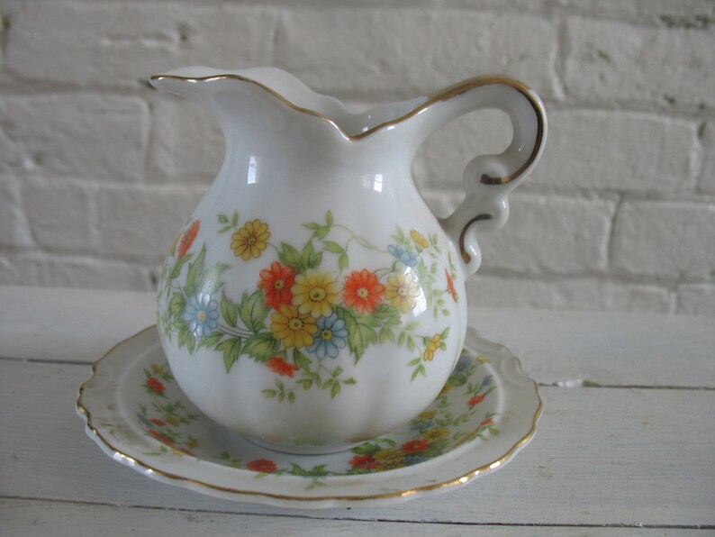 Vintage Lefton japan 6 Oz-creamer/pitcher & Bowl No. 1914 - Etsy