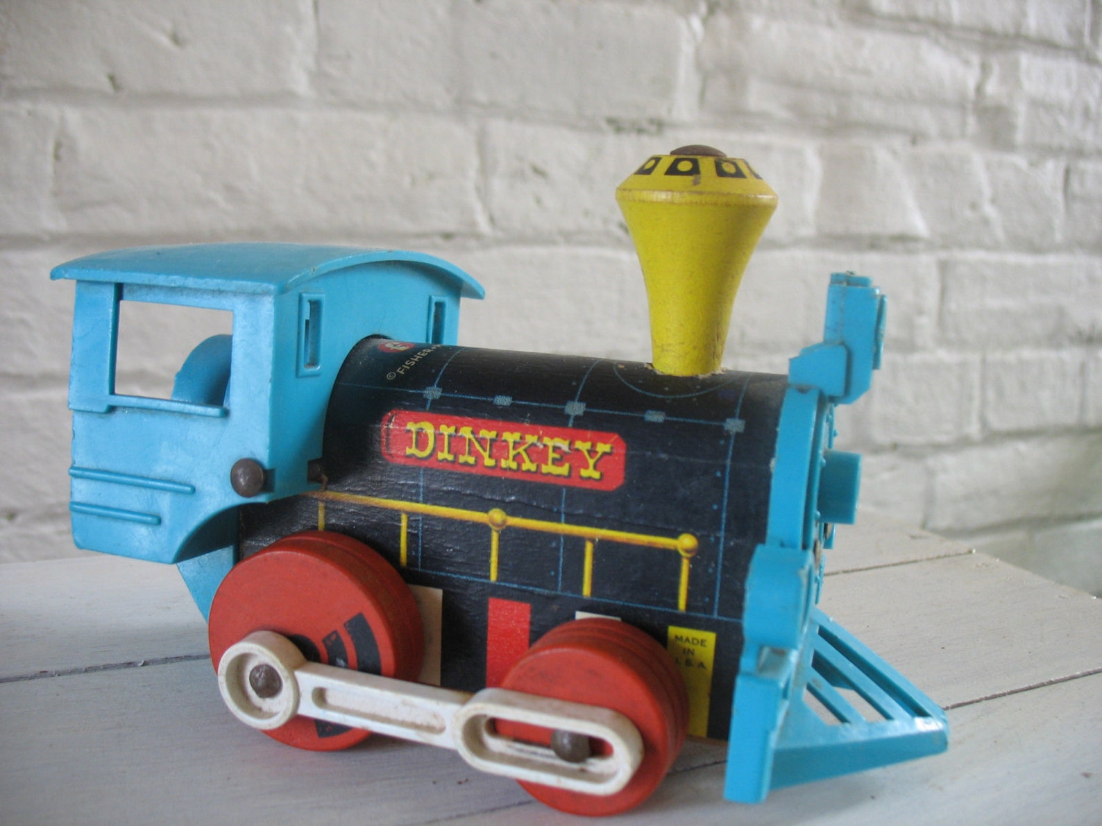 Vintage Fisher Price Pull Dinkey Train - Etsy