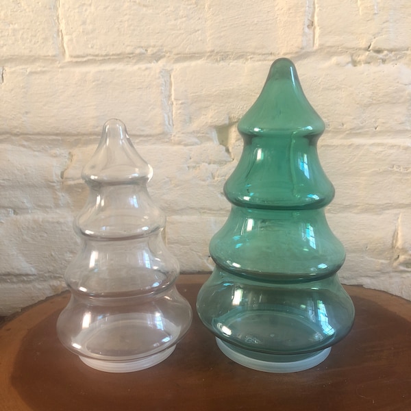 Glass Christmas Tree Jar - Etsy