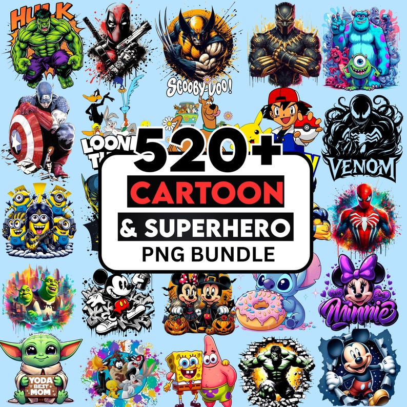 520+ Cartoon Bundle PNG, Cartoon Characters, Cartoons Bundle, Retro Png ...