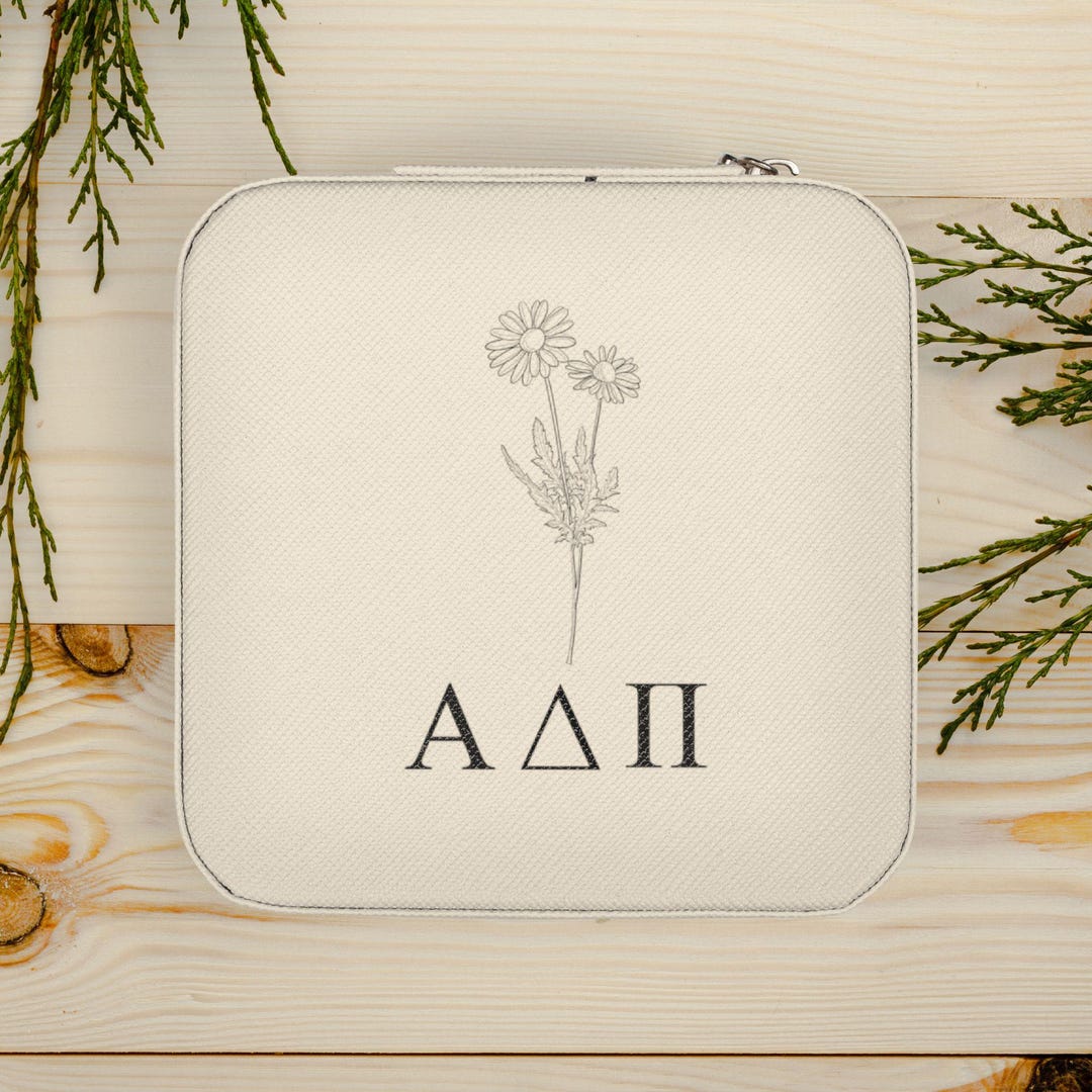 Personalized Sorority Greek Letters Jewelry Travel Case, Custom Birth ...