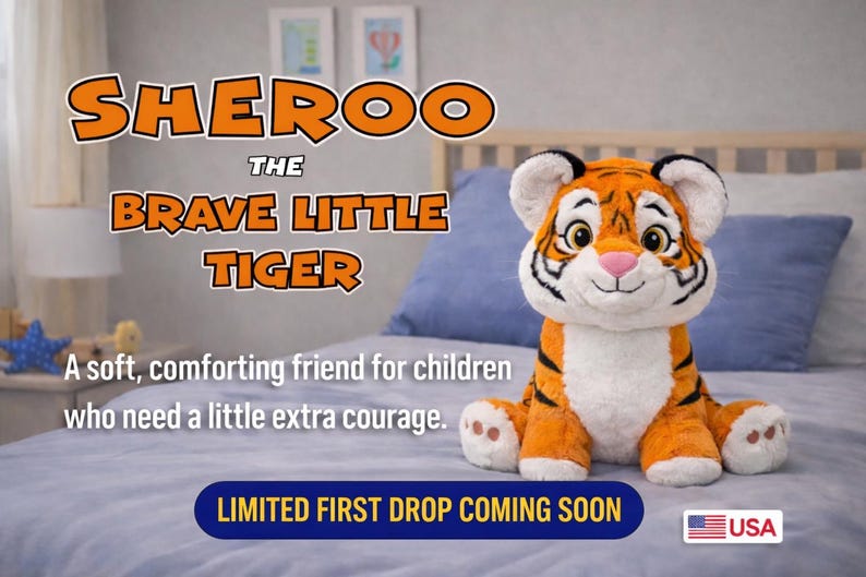 Sheroo the Brave Little Tiger A Plush Toy for Kids Limited Drop - Etsy