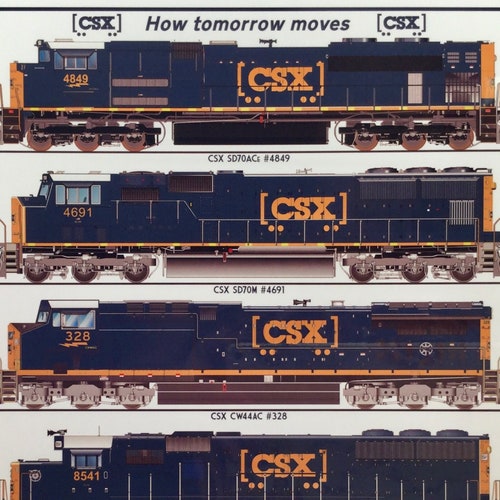 CSX RAILROAD SIGN Artist Daniel Edwards Train Gifts - Etsy