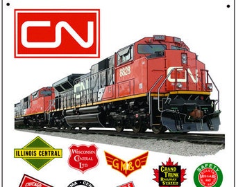 TRAIN SIGN Canadian National Railway Heritage - Etsy
