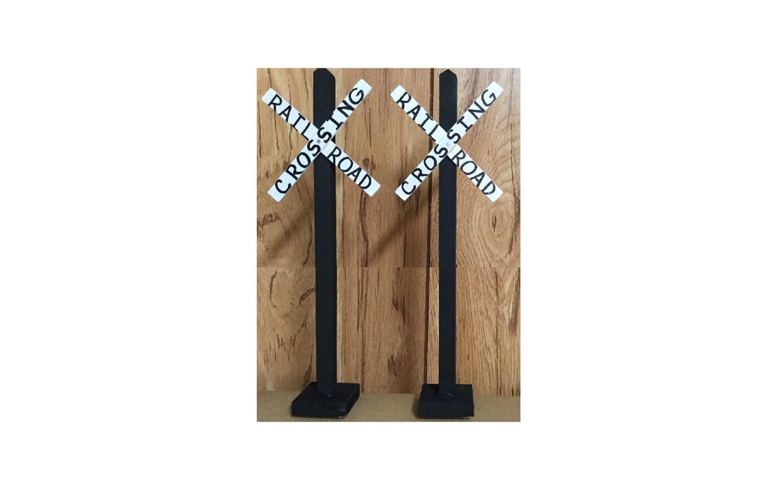 G Scale Railroad Crossing Signs: Hand Painted Wood, Set of 2 - Etsy
