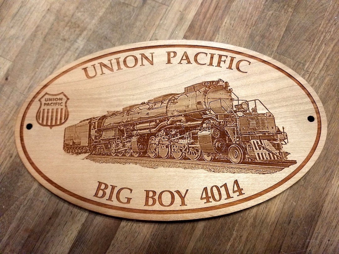 UNION PACIFIC RAILROAD Sign | Engraved Wooden Trains & Railroad Gifts ...