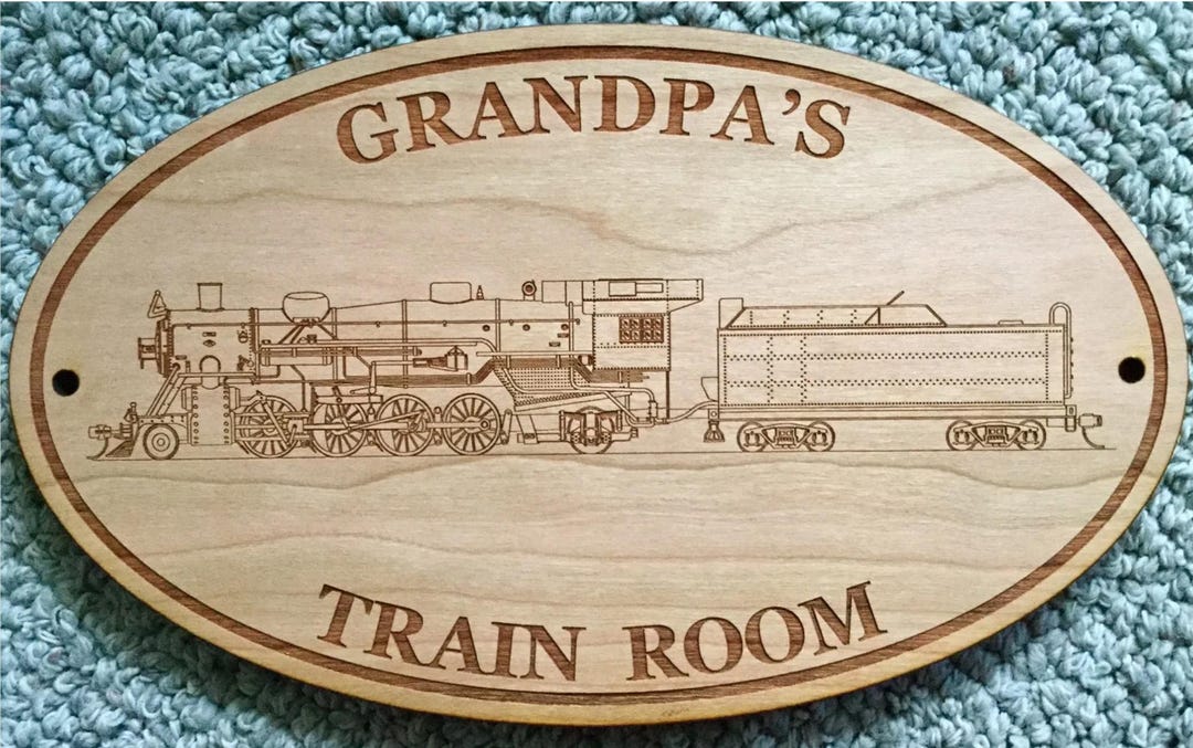 Personalized Sign Railroad & Trains Gifts for Dad, Grandpa | 6"x10 ...