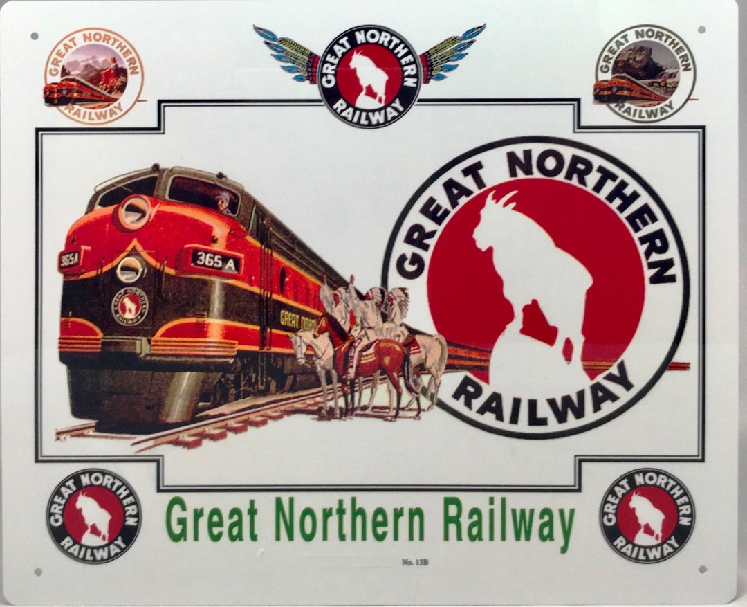 RAILROAD SIGN - Great Northern Trains & Railroad Aluminum Railroad Sign ...