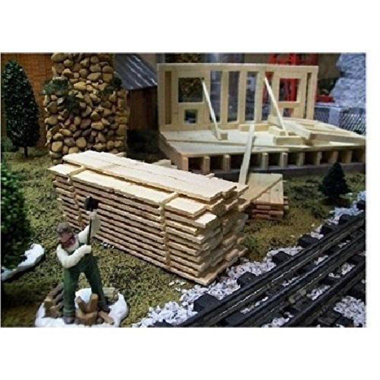 O Gauge Lumber Pile | Logging Scenery | Model Railroad | O Scale ...