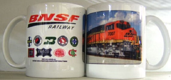 TRAIN Coffee MUG BNSF Railway Heritage Railroad Logo - Etsy