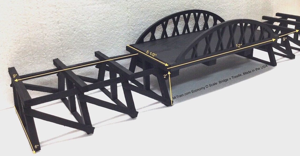 O Scale Bridge With Trestle | 30" Long Miniature Train & Railroad ...