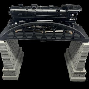 O SCALE Bridge Supports - (2) Model Railroad Gray Piers - 7" Tall , Toy ...