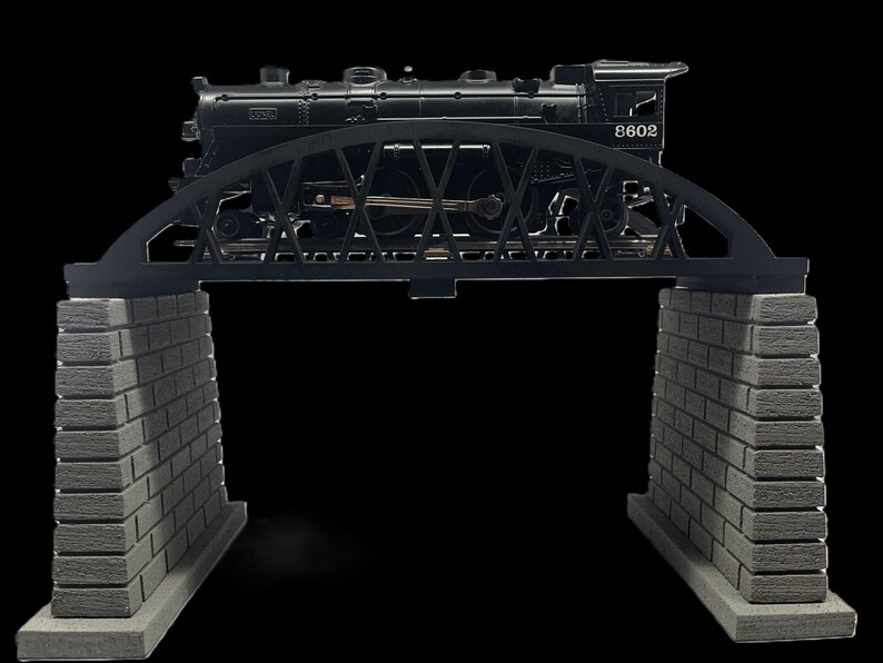 O SCALE Bridge Supports - (2) Model Railroad Gray Piers, Toy Trains 1: ...