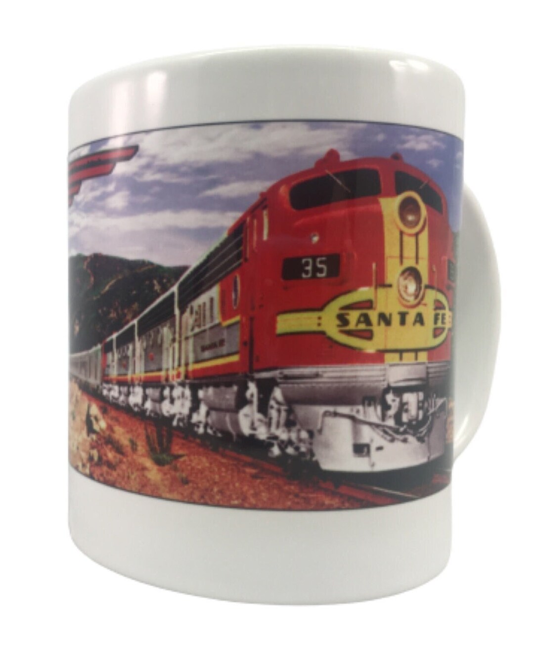 TRAIN COFFEE MUG Santa Fe Railroad - Etsy