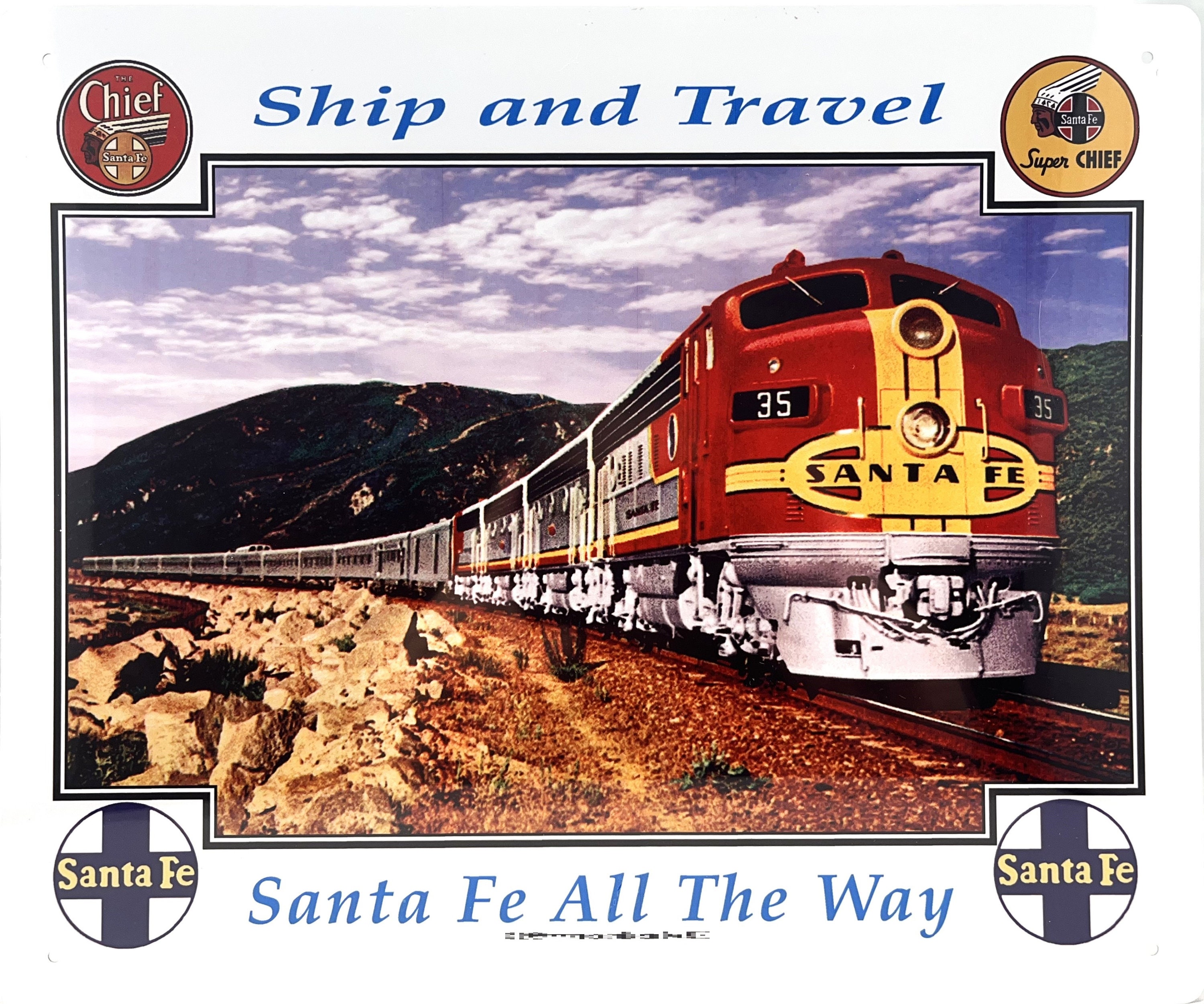 Santa Fe Railroad Sign Trains & Railroad Gifts Made in the - Etsy