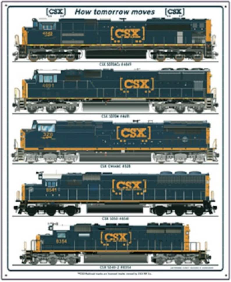 CSX RAILROAD SIGN | Artist Daniel Edwards | Train Gifts - Etsy