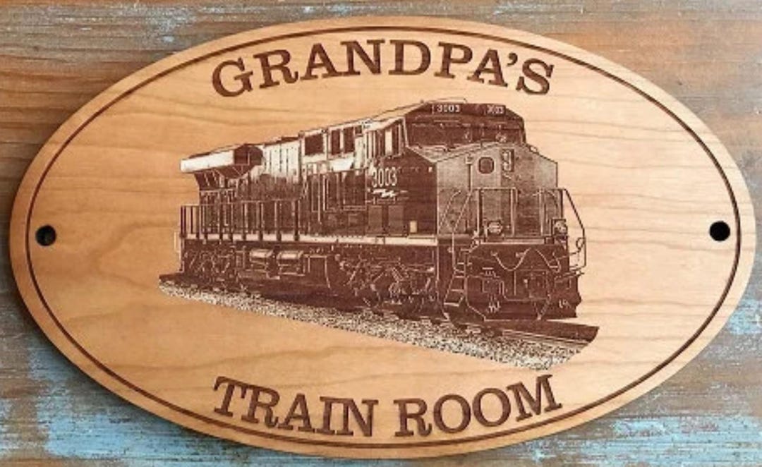 PERSONALIZED TRAIN SIGN | Engraved Railroad Wooden Wall Decor | 6"x10 ...