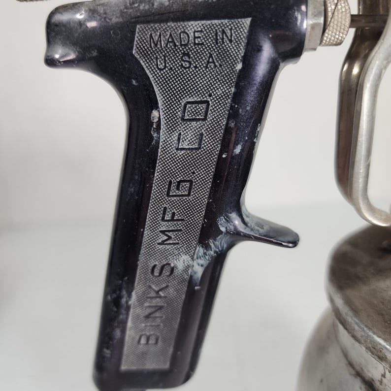 Vintage Binks Model 7 Paint Spray Gun With Can & (36SD Nozzle) Made in ...