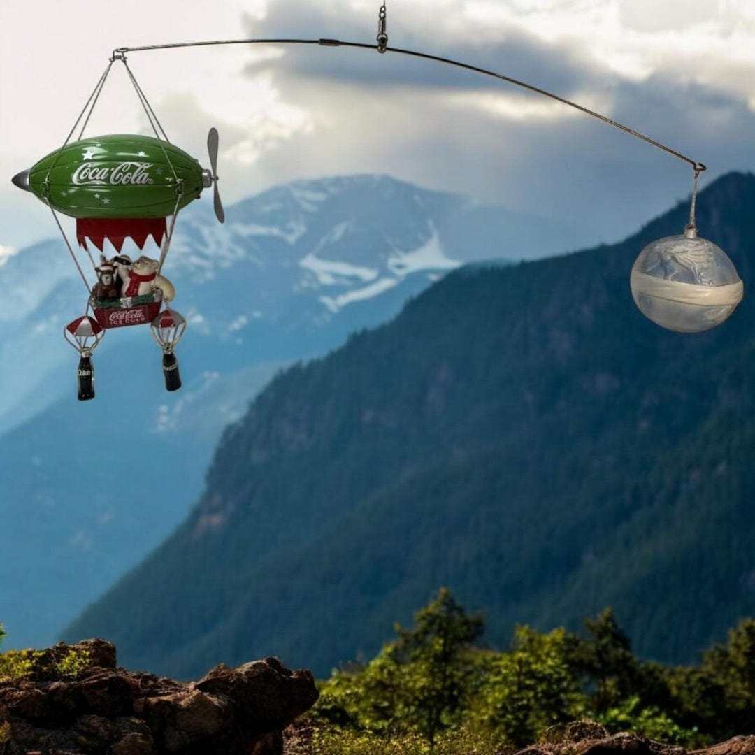 Coca-cola Mobile Polar Bear Magical Ride Around the World BLUE Blimp ...