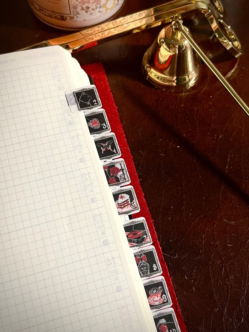 Dark Frames Laminated Index Tab Stickers for Planner Journal Gothic ...