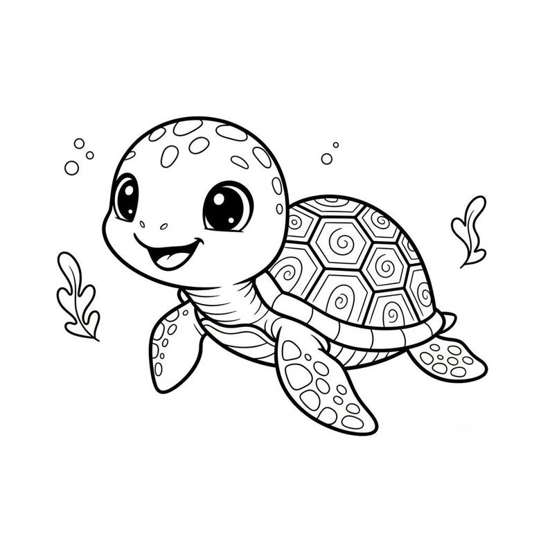 Cute Sea Animals Coloring & Drawing Book | Printable Ocean Creatures ...