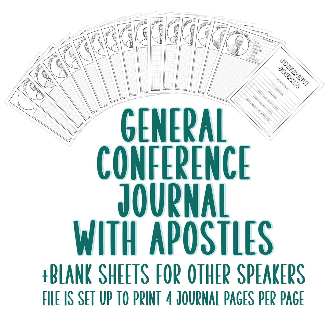INSTANT DOWNLOAD LDS General Conference Journal Pages With the Apostles ...