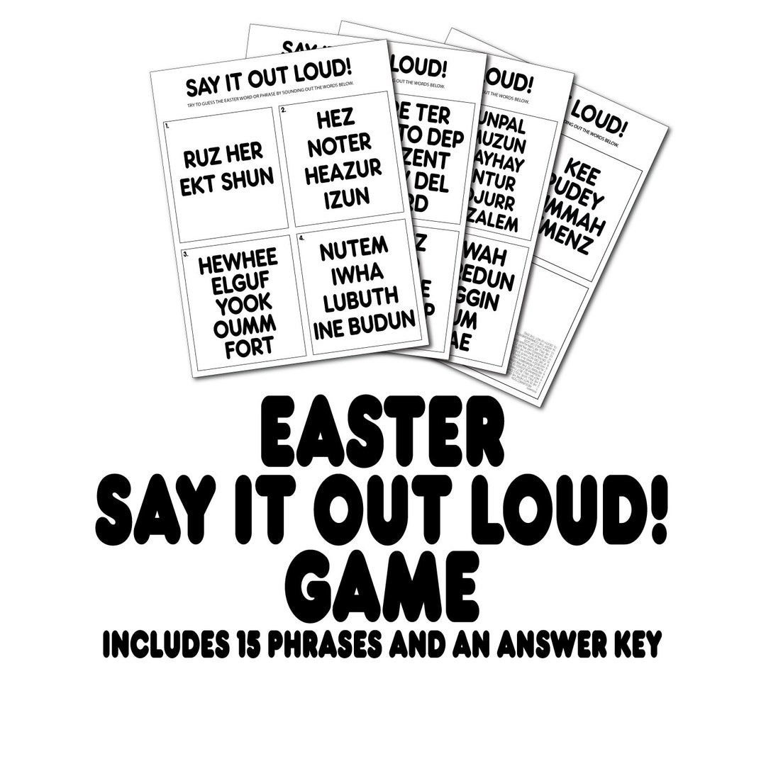 INSTANT DOWNLOAD Easter Group Game Say It Out Loud and Try to Guess the ...