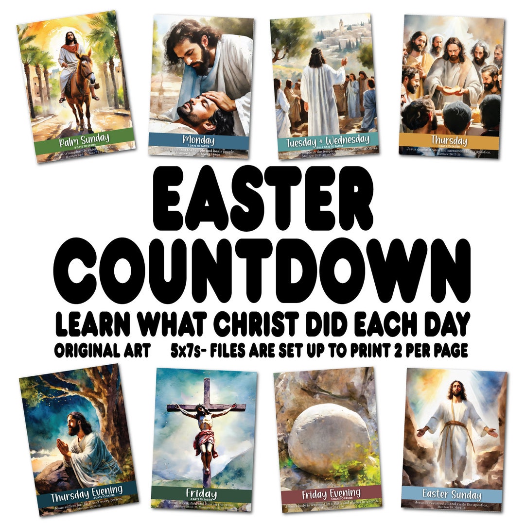 INSTANT DOWNLOAD Easter Countdown-religious Holy Week Art Original Art ...
