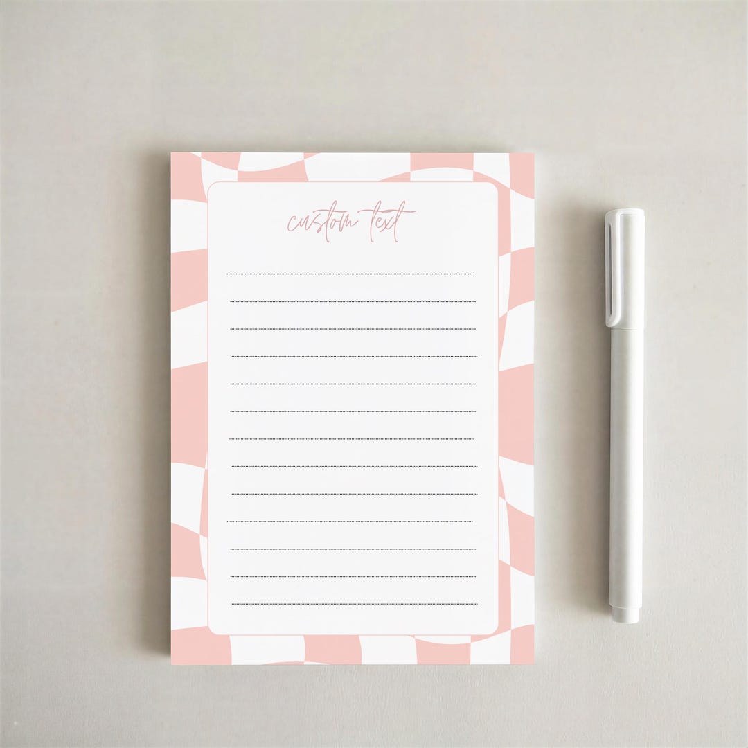 Pink Checkers To-do List Notepad, Cute 5x7 Desk Notepad - Etsy