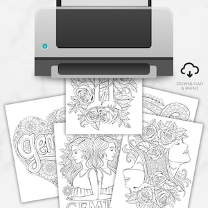Gemini Coloring Pages | 5 Printable Zodiac Sheets | Gemini Sign ...