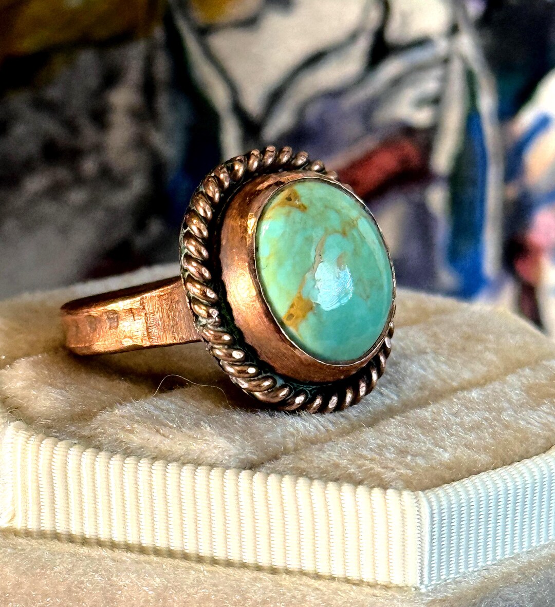 Copper Ring With Hidden Valley Turquoise Stone - Etsy