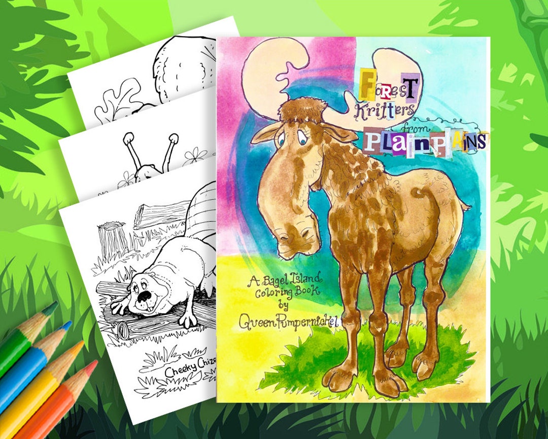 Childrens Digital PDF Coloring Book -3 Forest Animal Masks Included ...
