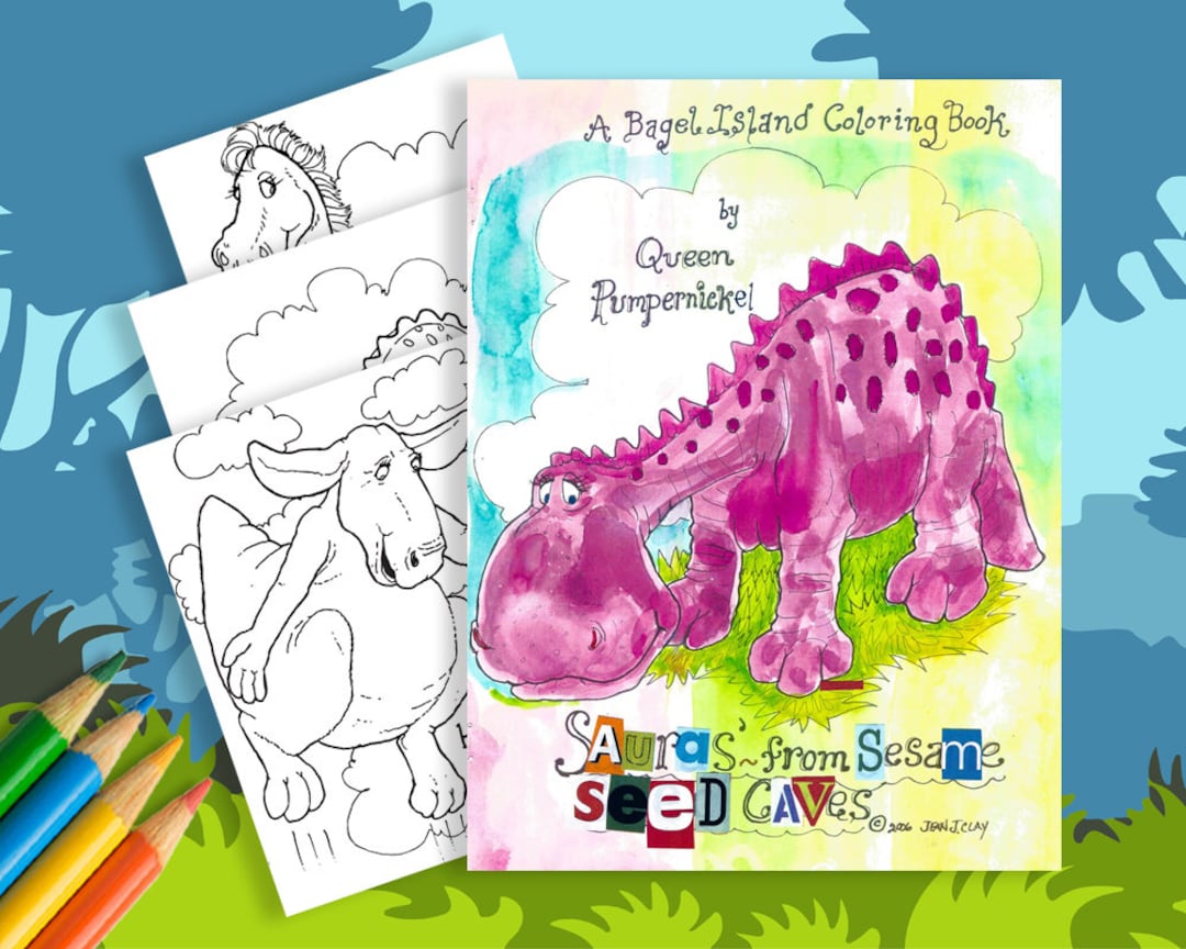 Childrens Digital PDF Coloring Book -3 Sauras Masks Included - Sauras ...