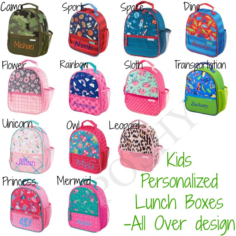 Monogrammed Kids Lunch Box / Kids Lunch Bag / Monogrammed | Etsy