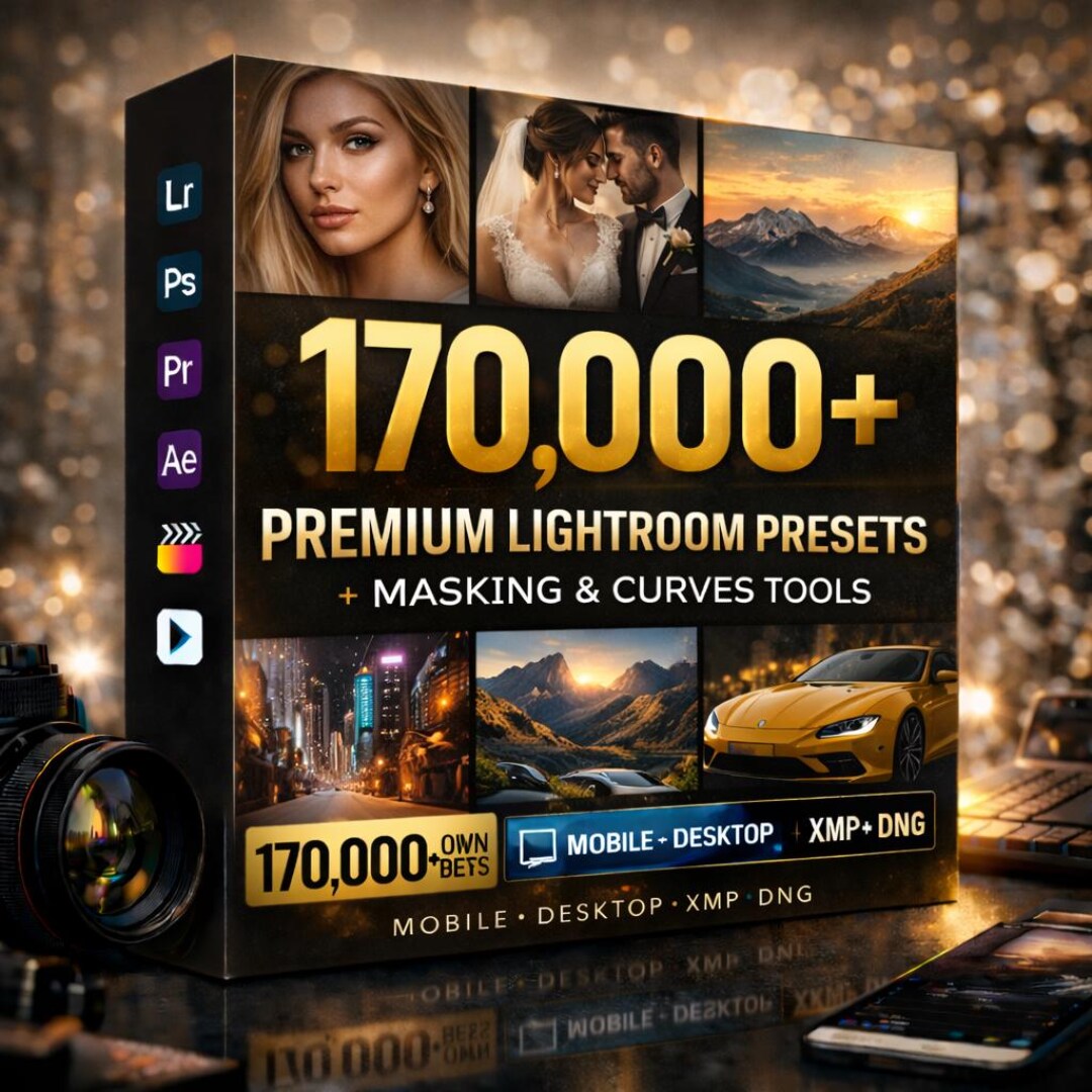 170,000+ Lightroom Presets Bundle: Mobile & Desktop Filters (PDF Guide ...