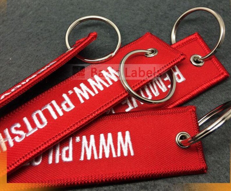 Hand-embroidered Keychain, Personalized Linen Bag Charm - Etsy