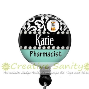 Pharmacist Badge Holder, Pharmd Badge, Nurse Badge, Swappable Topper ...