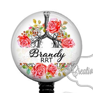 RRT Badge Holder Watercolor Flower Lungs Respiratory - Etsy