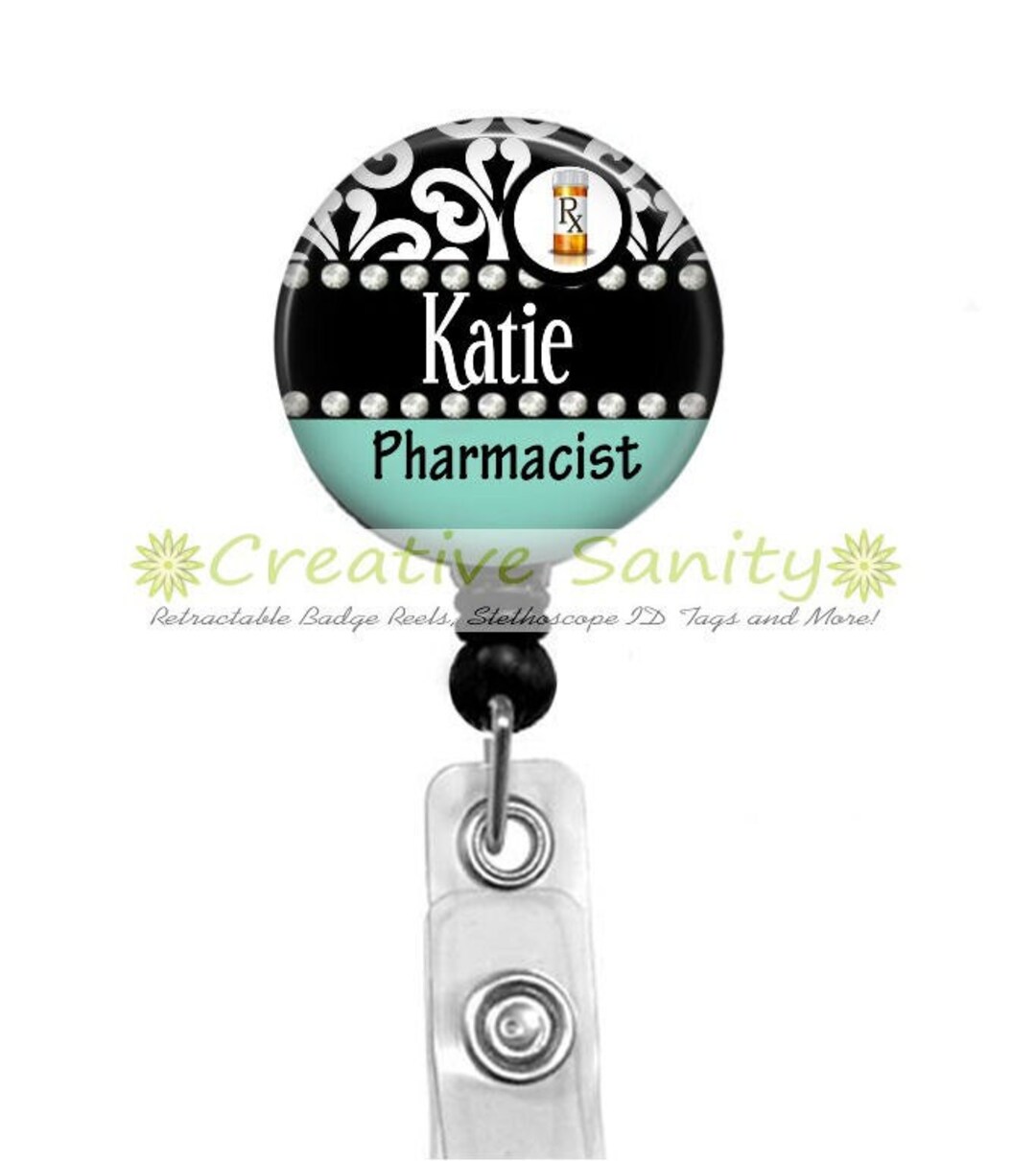 Pharmacist Badge Holder, Pharmd Badge, Nurse Badge, Swappable Topper ...