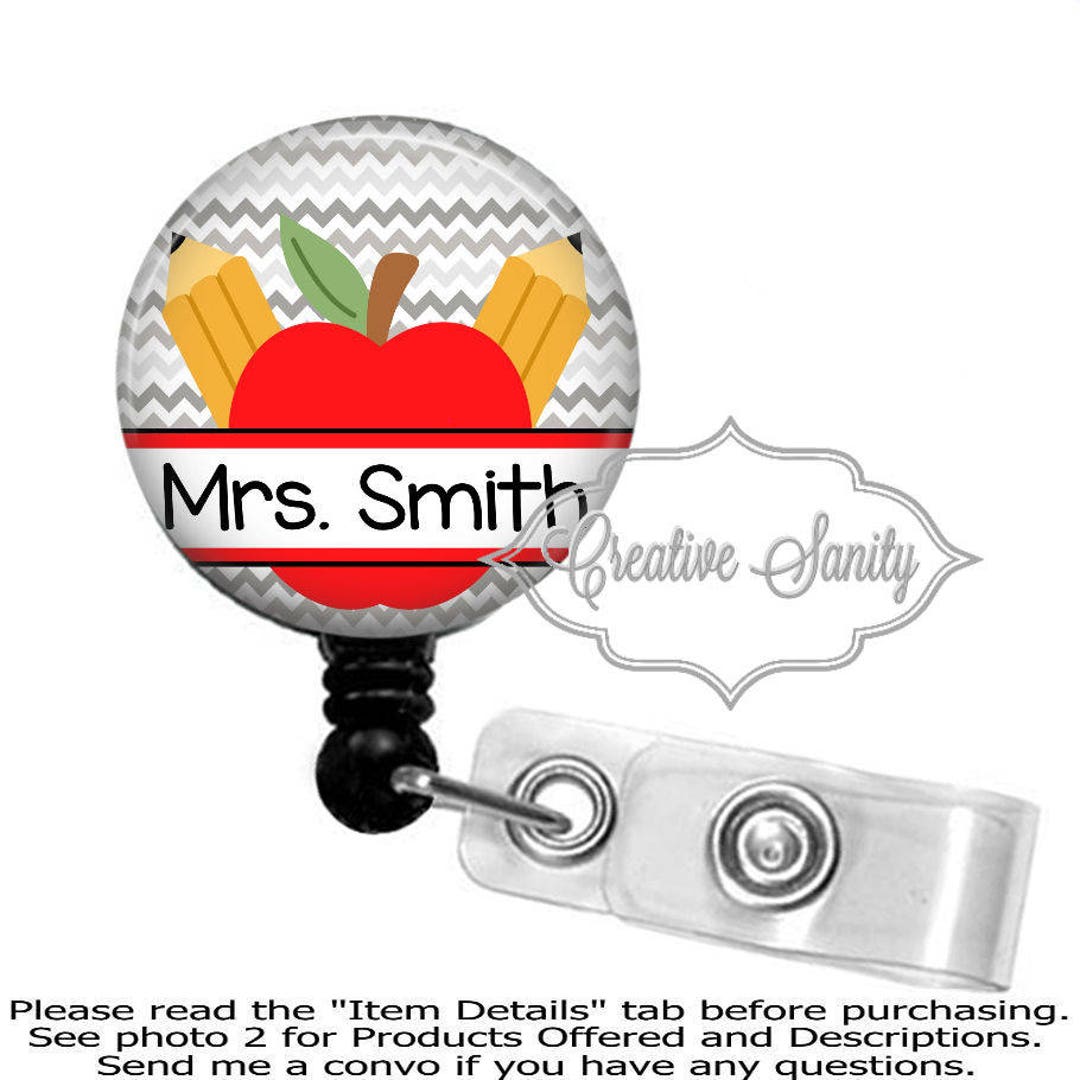 Red Apple Teacher Badge Personalized Teacher Apple Badge - Etsy