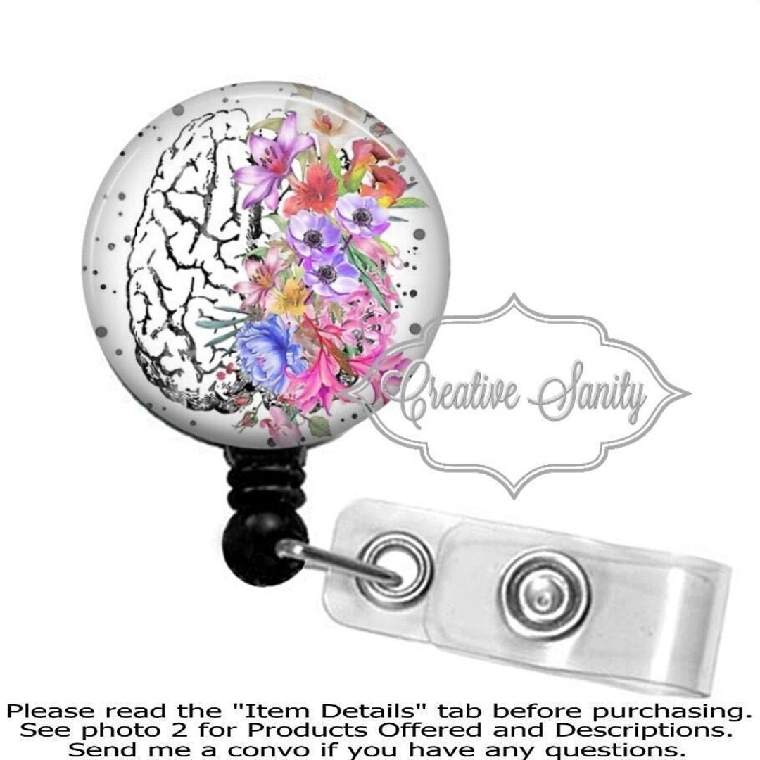 Neurologist, Flower Garden Brain, Neurology, Nurse Badge, Swappable ...