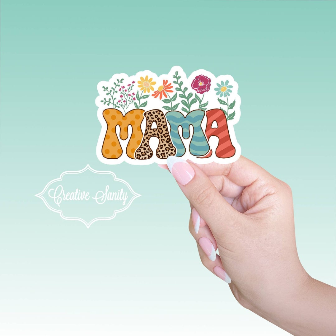 Mama Vinyl Sticker Mama Flower Vinyl Sticker Laptop Sticker - Etsy
