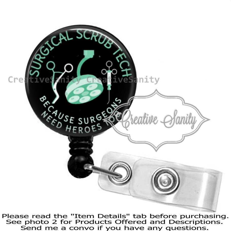 Surgical Scrub Tech Badge Surgeons Need Heroes Too Scrub | Etsy