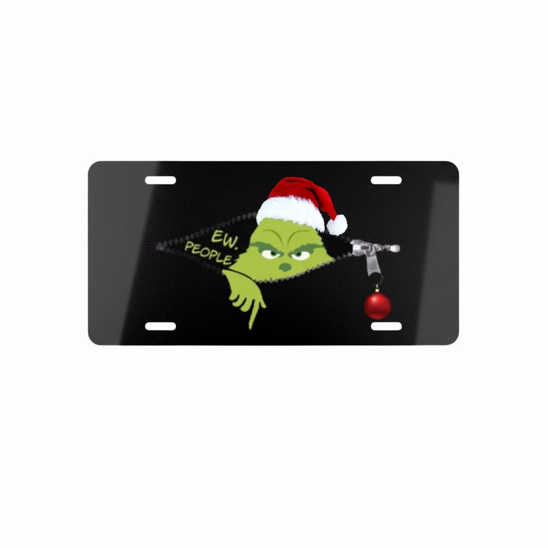 Funny Grinchy Christmas License Plate, Custom Family Car Plate - Etsy
